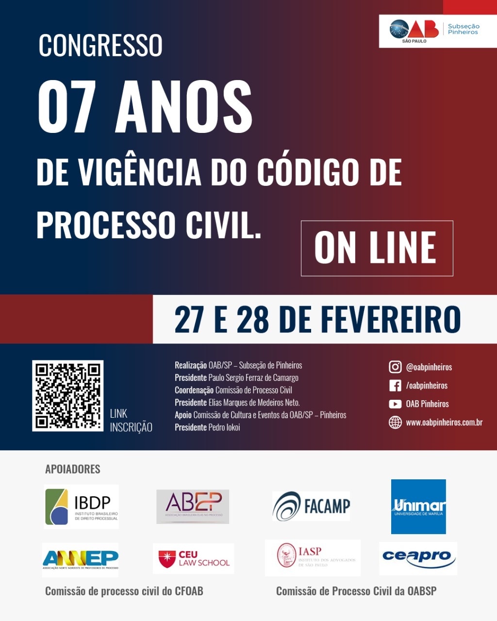 Congresso - 7 anos de vigência do CPC/15 - online - Sympla