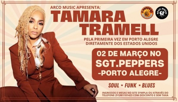 TAMARA TRAMELL TEXAS SOUL FUNK BLUES em Porto Alegre - Sympla