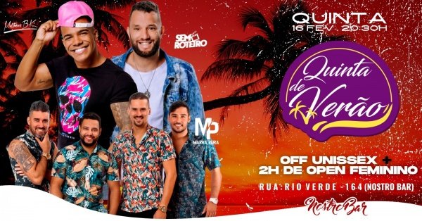 QUINTA DE VERÃO | NOSTRO BAR em Belo Horizonte - Sympla