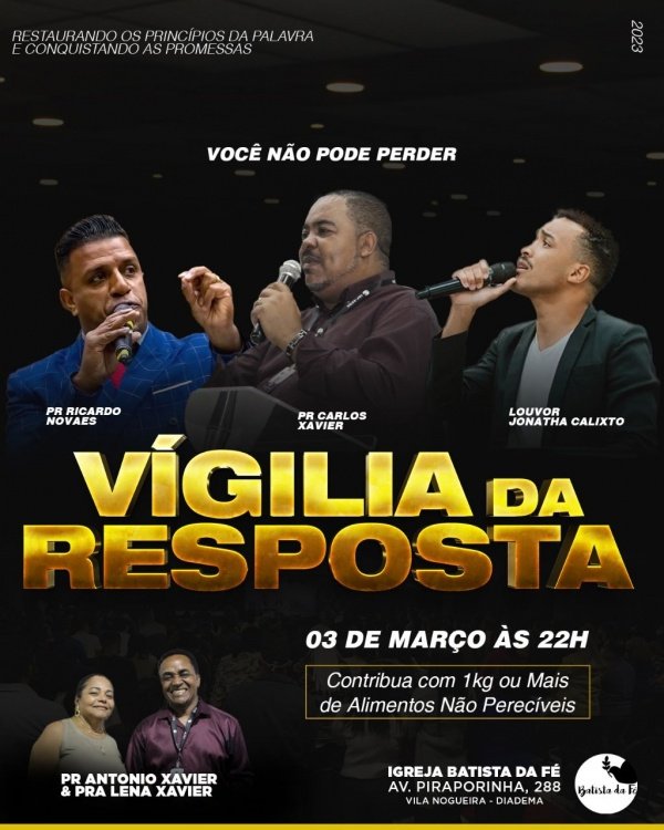 VigÍlia Da Resposta Em Diadema Sympla