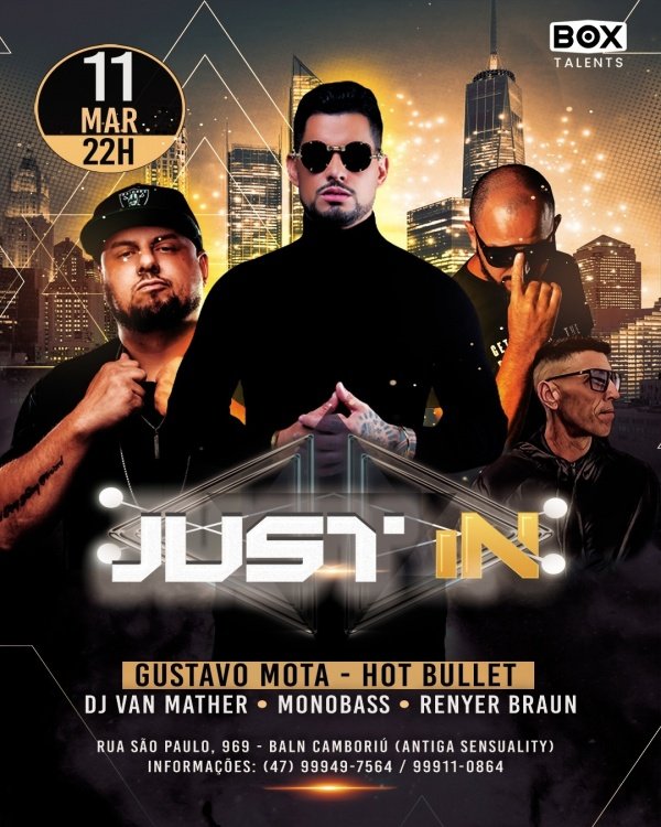 JUST IN - GUSTAVO MOTA E HOT BULLET em Balneário Camboriú - Sympla