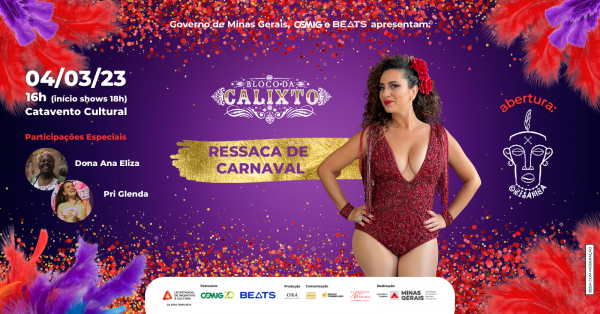 Ressaca de Carnaval do Bloco da Calixto 2023 | Divinas Divas + convidados em Belo Horizonte - Sympla