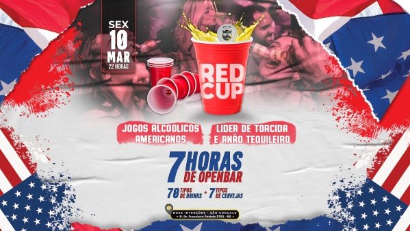 Sexta - Red Cup - 7 horas de OPEN BAR em São Gonçalo - Sympla