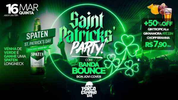 St Patrick's Party no Porco Espinho Bar em Jundiaí - Sympla