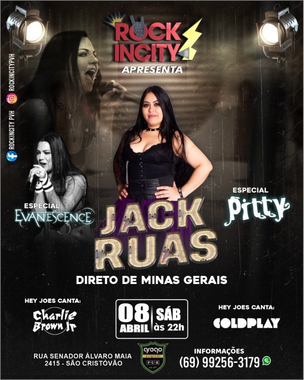Covers Pitty + Evanescence + CBJR + Coldplay em Porto Velho - Sympla