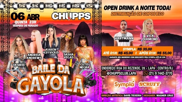 BAILE DA GAYOLA | OPEN DRINK em Rio de Janeiro - Sympla