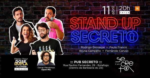 STAND UP SECRETO em Rio de Janeiro - Sympla