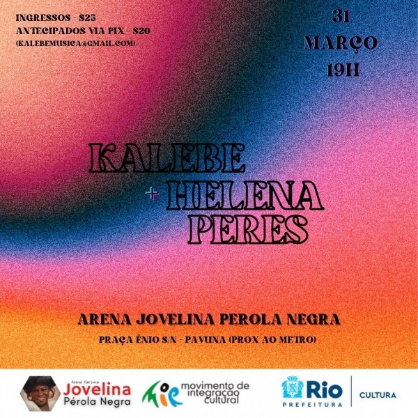 Kalebe + Helena Peres em Rio de Janeiro - Sympla