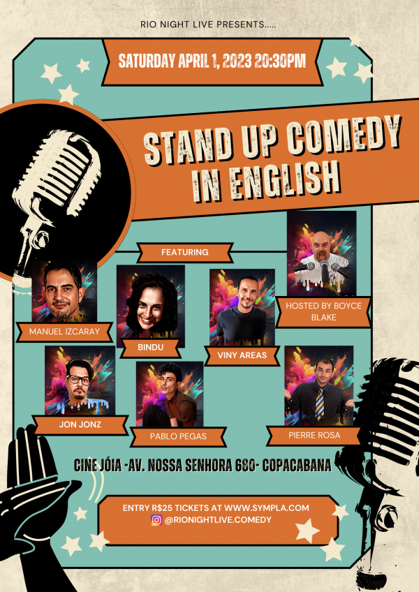 Rio Night Live - Stand Up Comedy in English em Rio de Janeiro - Sympla