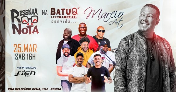 MARCIO ART NA BATUQ- RESENHA QUALQUER NOTA em Rio de Janeiro - Sympla