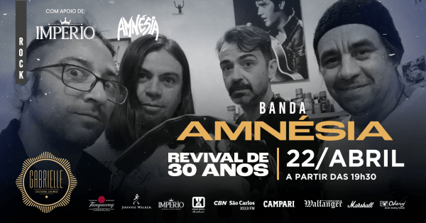 Banda Amnésia Revival de 30 Anos em São Carlos - Sympla