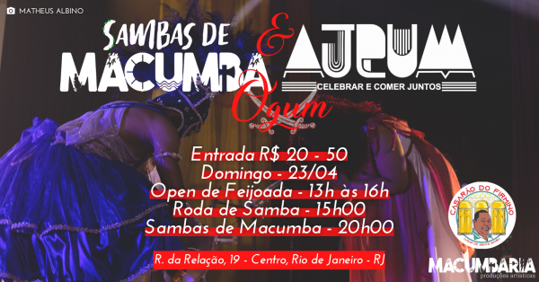 SAMBAS DE MACUMBA + AJEUM - ESPECIAL OGUM em Rio de Janeiro - Sympla