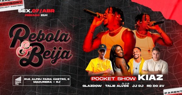 REBOLA & BEIJA - KIAZ em Rio de Janeiro - Sympla