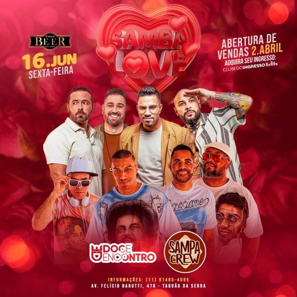 Samba Love com Doce Encontro e Sampa Crew - PROMO PARA CASAIS em Taboão ...
