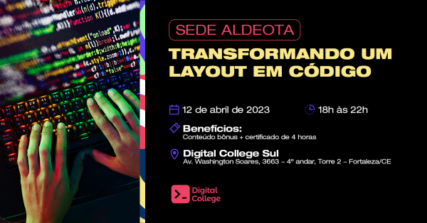 TRANSFORMANDO UM LAYOUT EM CÓDIGO em Fortaleza - Sympla