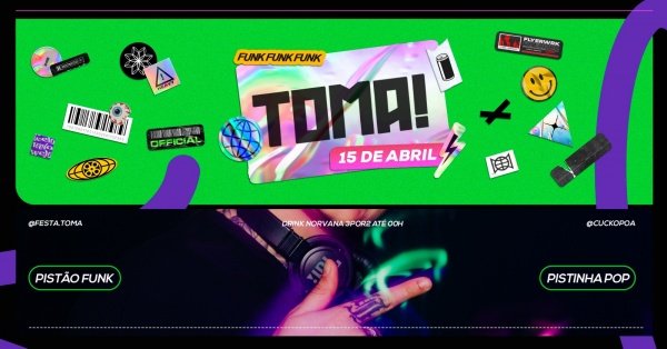 TOMA! :: POP & FUNK :: 15.04 @CUCKO em Porto Alegre - Sympla