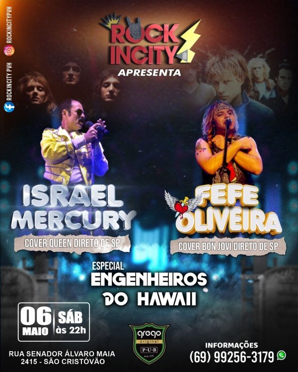 Covers: Queen + Bon Jovi + Especial Engenheiros do Hawaii em Porto Velho - Sympla