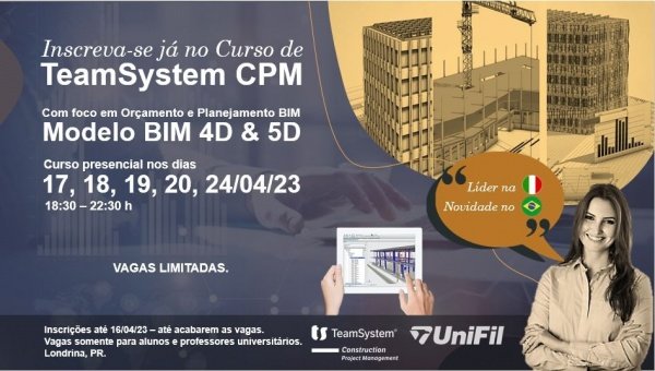 Curso em TeamSystem CPM - BIM 4D e 5D em Londrina - Sympla