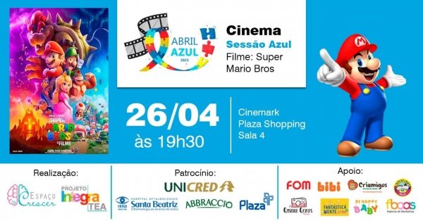 Super Mario Bros o Filme - Sessão Azul - Projeto Abril Azul em Niterói ...