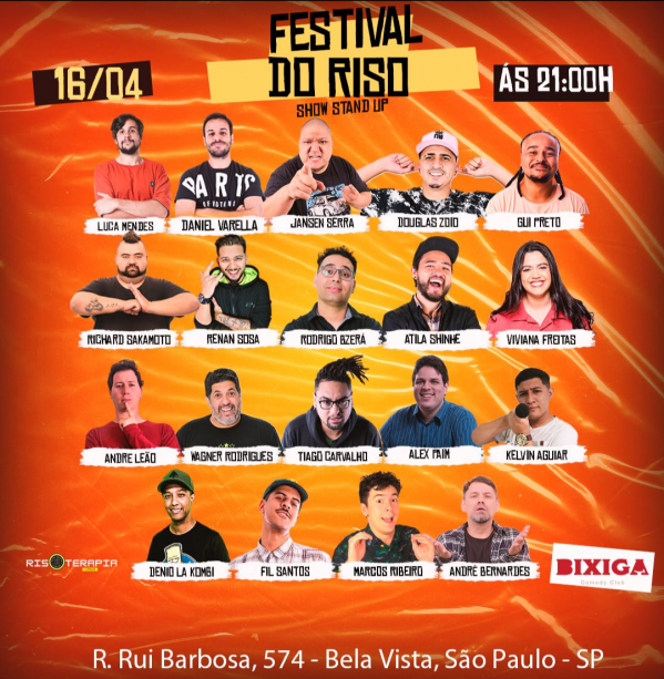 Festival do Riso no Bixiga Comedy - Stand Up Comedy em São Paulo - 2023 - Sympla