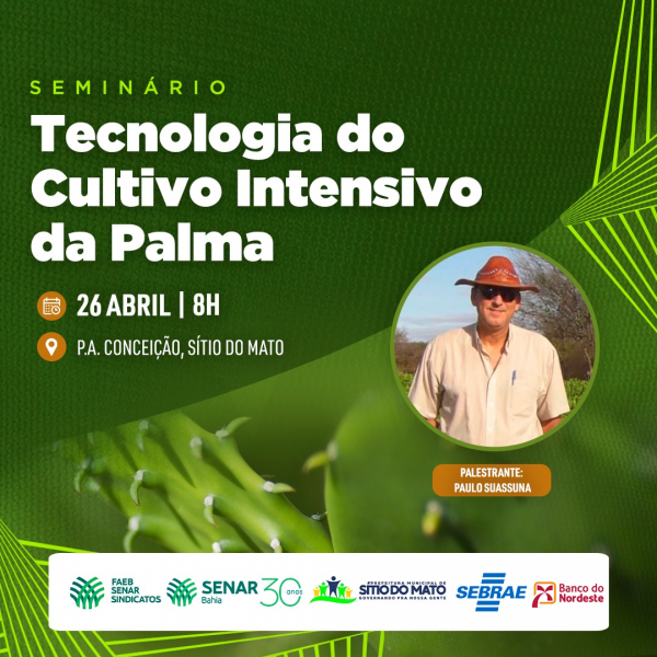 Tecnologia do Cultivo Intensivo da Palma em Sítio do Mato - Sympla