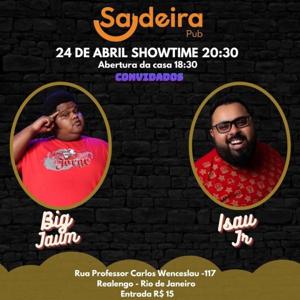 Big Jaum & Isaú Jr no Saideira Pub em Rio de Janeiro - Sympla