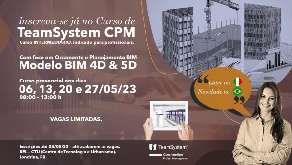 Curso em TeamSystem CPM - BIM 4D e 5D - INTERMEDIÁRIO em Londrina - Sympla