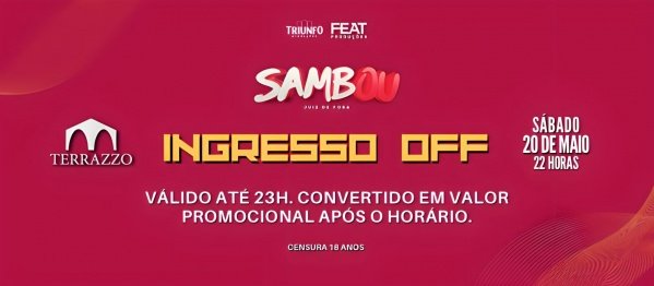 Ingressos Off - Sambou | 20 de maio em Juiz de Fora - Sympla