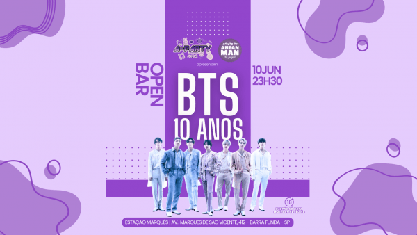 A-PARTY - BTS 10 ANOS (Open Bar) em São Paulo - Sympla