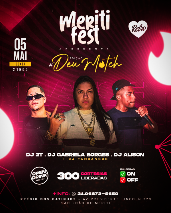 MERITI FEST - Deu Match em São João de Meriti - Sympla