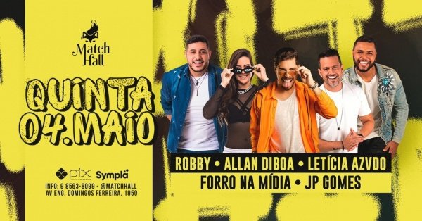 QUINTA| MATCH HALL 04/05 em Recife - Sympla
