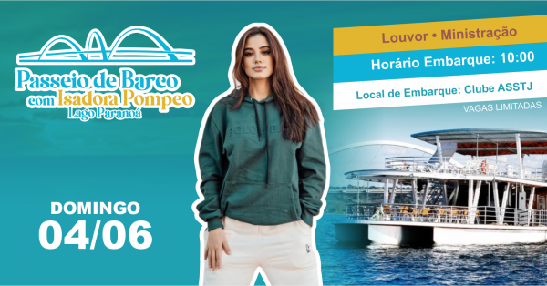 Passeio de Barco com Isadora Pompeo - Lago Paranoá em Brasília - Sympla