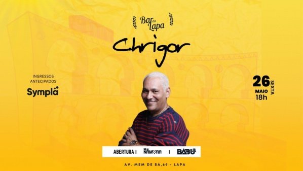 CHRIGOR NO BAR DA LAPA em Rio de Janeiro - Sympla