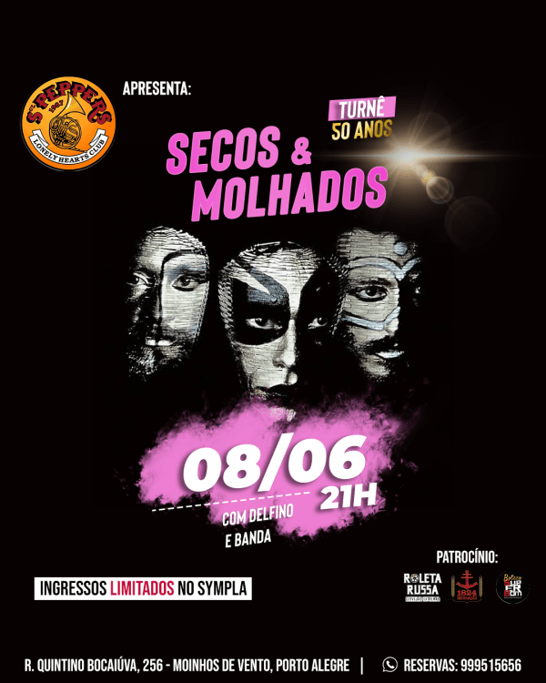 Tributo Secos e Molhados 50 anos em Porto Alegre - Sympla