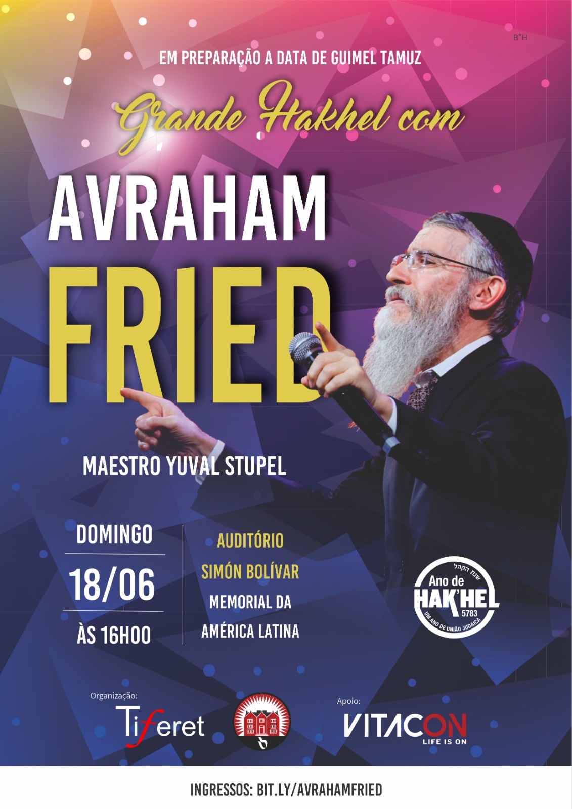 Grande Evento de 3 de Tamuz com Avraham Fried no Memorial da América Latina | Show inédito de ...