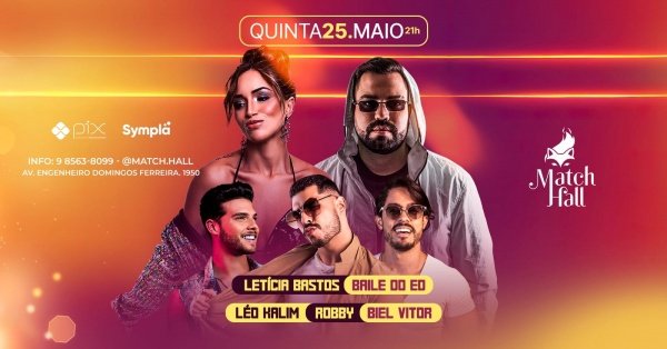 QUINTA| MATCH HALL 25/05 em Recife - Sympla