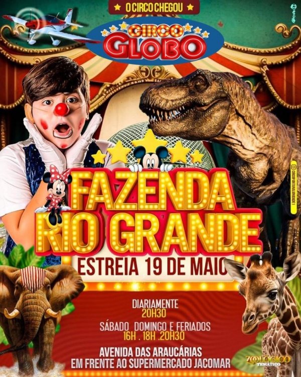 Circo Globo 30/05 20h30 em Fazenda Rio Grande - Sympla