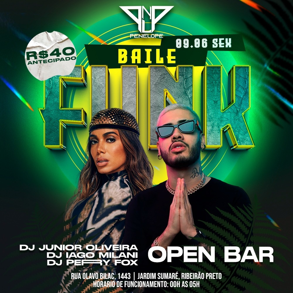 Baile Funk - Open Bar - $40 antecipado! em Ribeirão Preto - Sympla