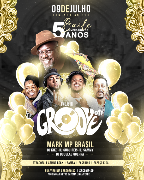 Aniversário de 5 anos do projeto Groove 011! em São Paulo - Sympla