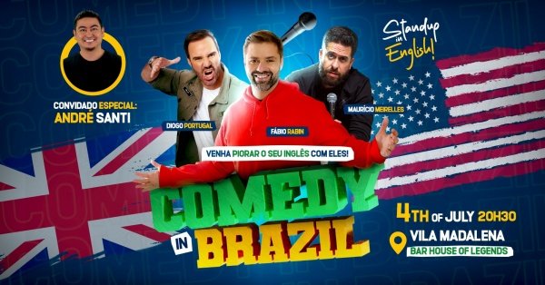 Comedy in Brazil (In English) JULY 2023 em São Paulo - Sympla