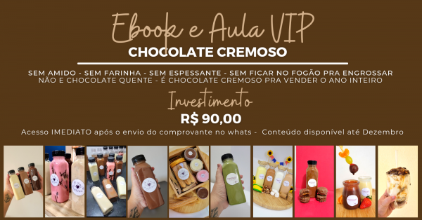 EBOOK + AULA VIP CHOCOLATE CREMOSO - online - Sympla
