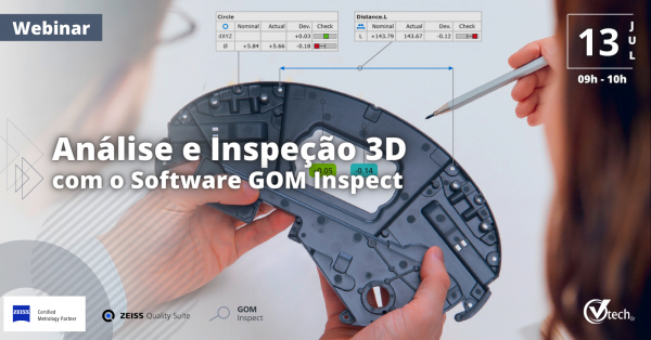 Webinar: Inspeção e Análise 3D com GOM Inspect - online - Sympla