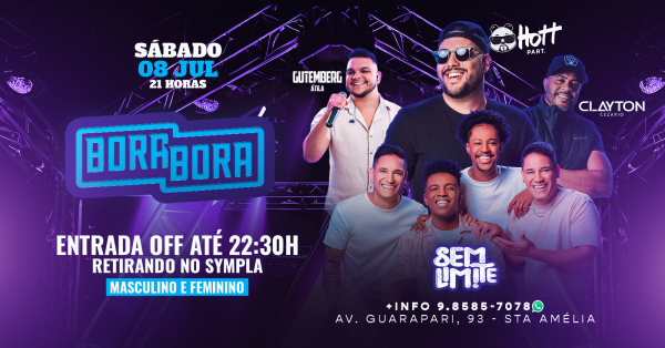 BORA BORA | SÁBADO 08 DE JULHO em Belo Horizonte - Sympla