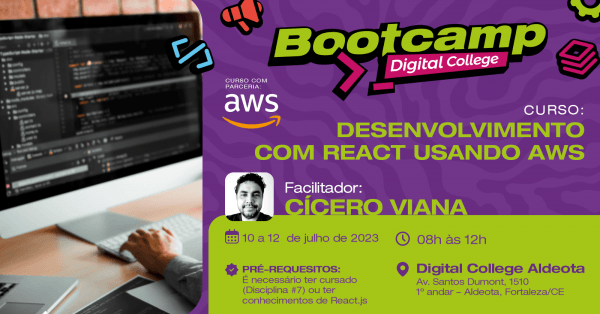 Bootcamp - Desenvolvimento com React usando AWS - Digital College em Fortaleza - Sympla