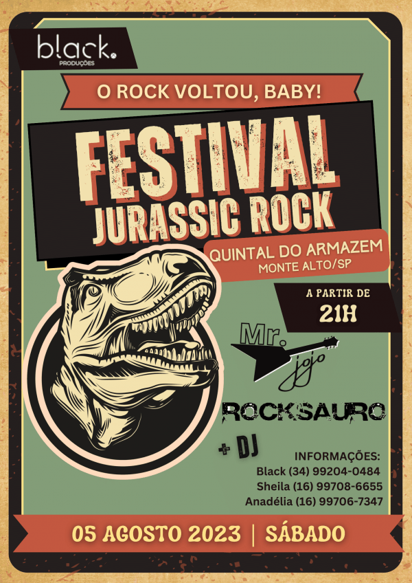 Festival Jurassic Rock em Monte Alto - Sympla