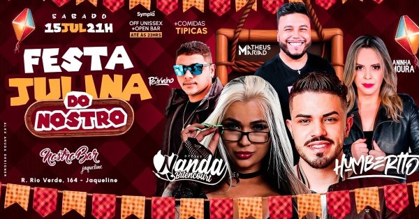 SÁBADO | FESTA JULINA NOSTRO BAR - JAQUELINE em Belo Horizonte - Sympla