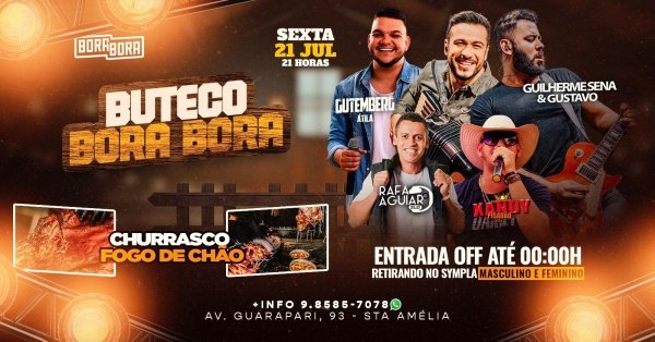 BUTECO BORA BORA | 21 DE JULHO em Belo Horizonte - Sympla