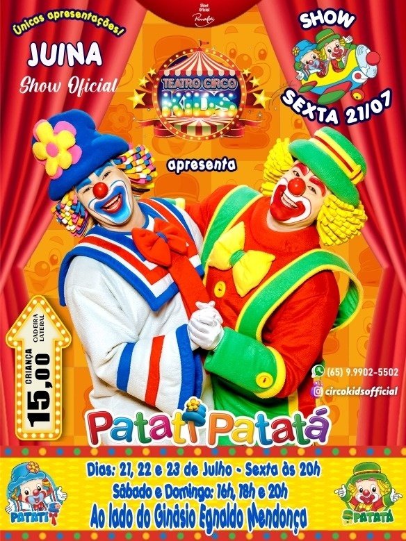 JUINA| PATATI E PATATA | Sábado às 20h em Juína - Sympla