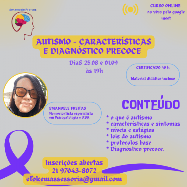CURSO AUTISMO CARACTERÍSTICAS E DIAGNÓSTICO PRECOCE - online - Sympla