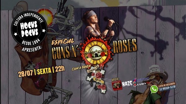 ESPECIAL GUNS N' ROSES COM A BANDA SHADOW OF ROSE em São José dos Campos - Sympla